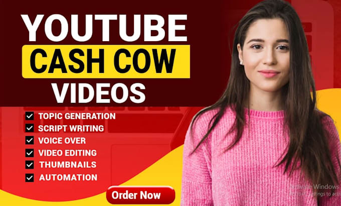 Create youtube cash cow, automated cash cow channel, cash cow videos for you by Markenh | Fiverr