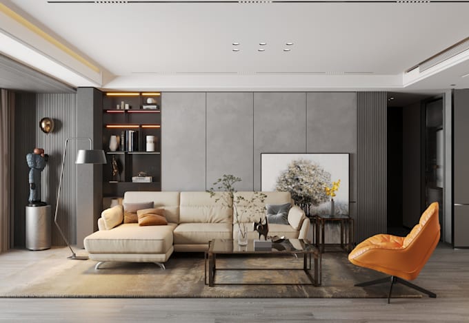 Create exclusive interior design photorealistic 3d rendering by Tahaqureshi731 | Fiverr