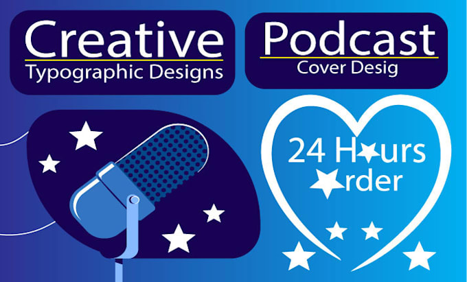 Creative podcast cover art typographic designs for your show by ...