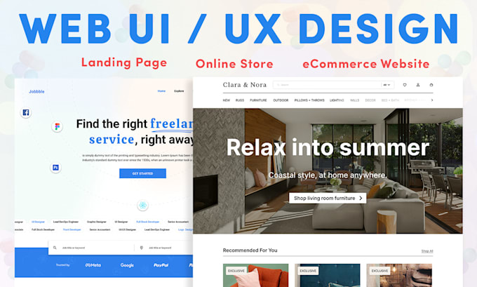 Website ui ux, web ui, landing page design or app ui design with figma by Yassimq | Fiverr