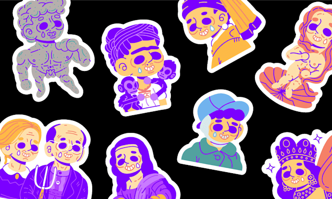 Design an illustrated sticker pack by Shumyleh | Fiverr