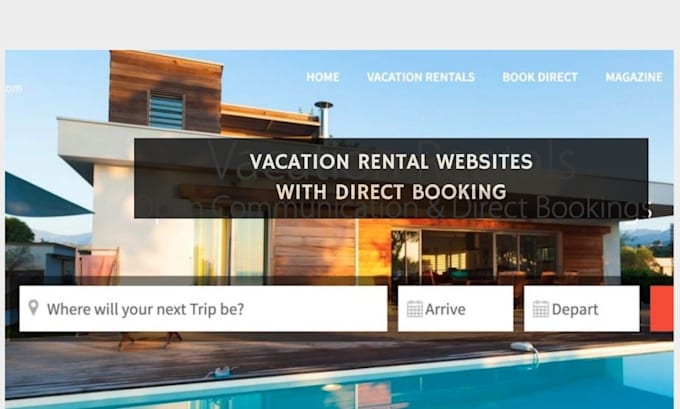 Create vacation rental airbnb vrbo property website with direct booking ...