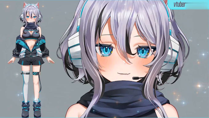 Draw live2d vtuber anime model for animaze, facerig, prprlive, vtuber ...