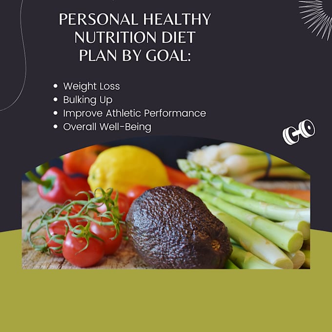 Prepare your individual healthy nutrition plan for your main goal by ...