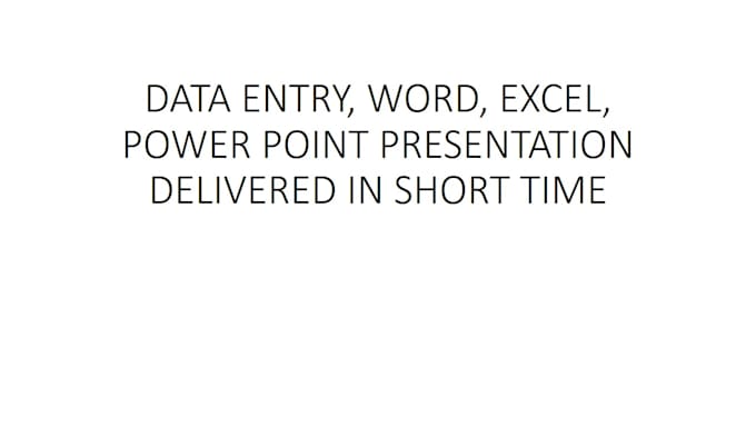 Data Typing Copy Paste Excel Word Note Pad Power Point By Nagusha