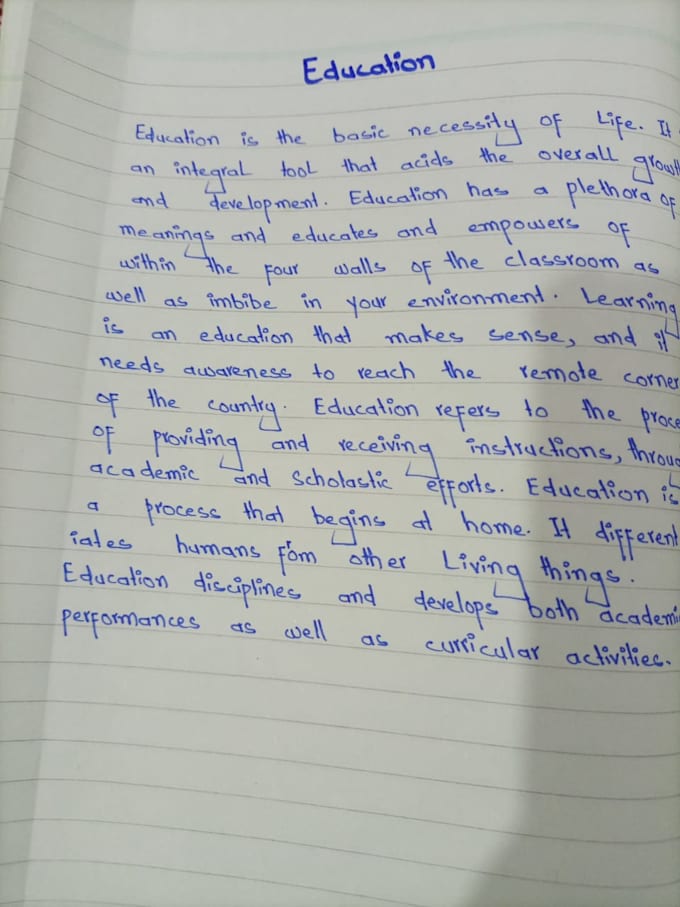 Neatly handwritten notes with cursive and simple writing