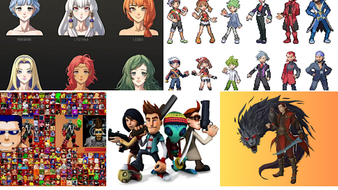 Develop 50 outstanding mugen, pygame, monogame, rpgmaker character for ...