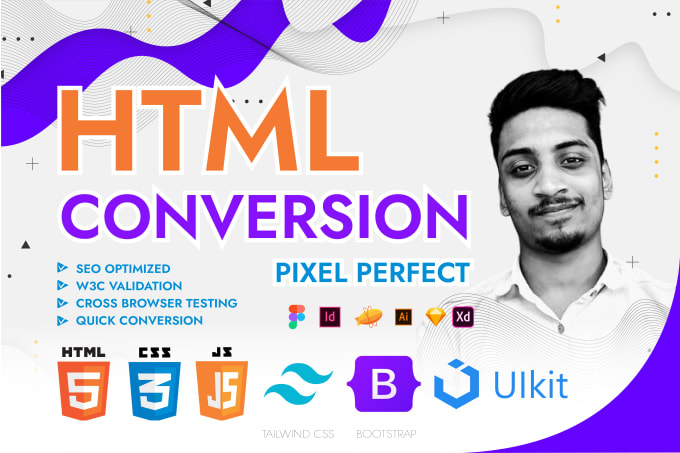 Convert Psd Figma Xd Files Into Html5 Css3 Bootstrap Tailwind Css Uikit By Tahidul98 Fiverr