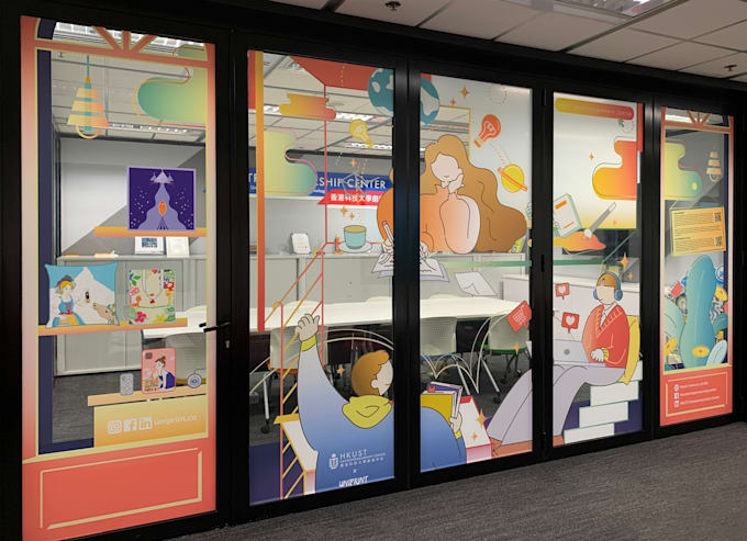 Line art illustration, window display by Sanwongps | Fiverr