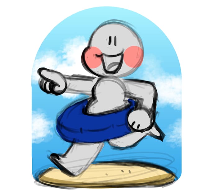 Draw your character in a summer scene by Enbeenary | Fiverr