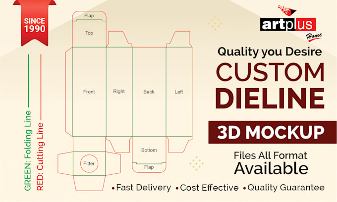 Create professional die outlines template for your custom packaging ...