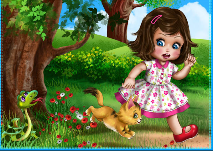 Draw children story book illustration by Kumailkha9 | Fiverr