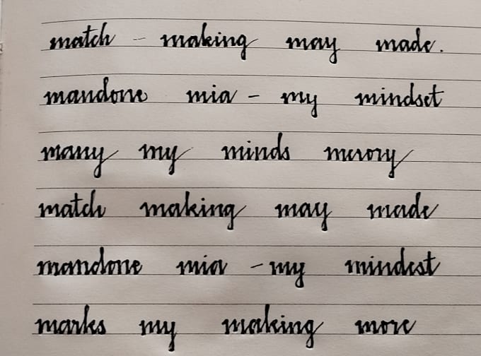 Write anything in a good cursive writing by Vidhishiya | Fiverr