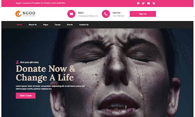 Design non profit website ngo website charity website fundraising ...