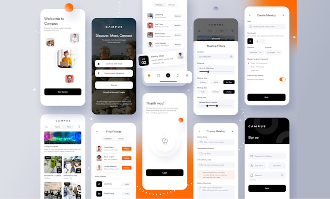 Do figma app design, app ui ux design, mobile app design, app ui, figma app by Jabelahmed | Fiverr