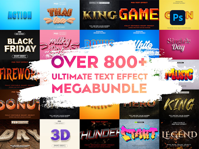 Deliver over 800 text effect template by Gekostudios | Fiverr
