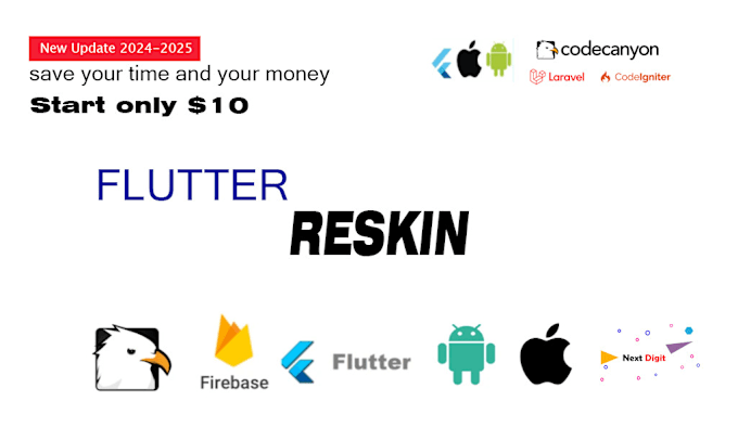 Reskin or redesign android, ios flutter app, codecanyon by Next_digit ... Reskin or redesign android, ios flutter app, codecanyon by Next_digit ...