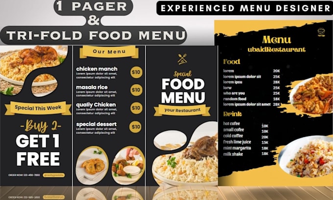 Design modern food menu, restaurant menu by Ubaid1234567891 | Fiverr