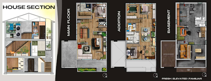 Render your floorplans and or elevations by Pau_bau | Fiverr