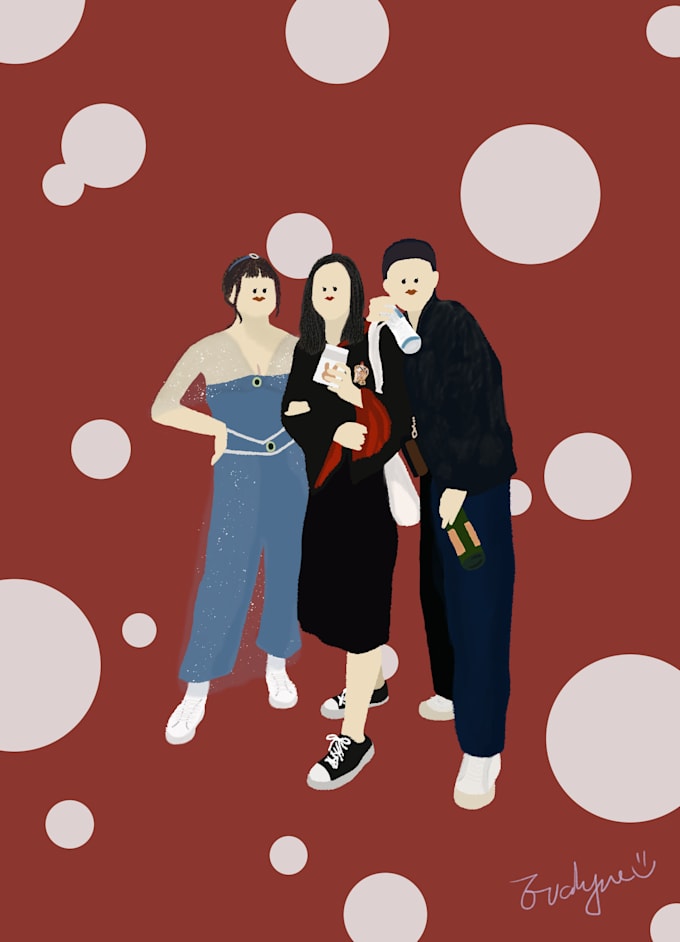 Do cute figure portraits and pet portraits by Evalyne_chen | Fiverr