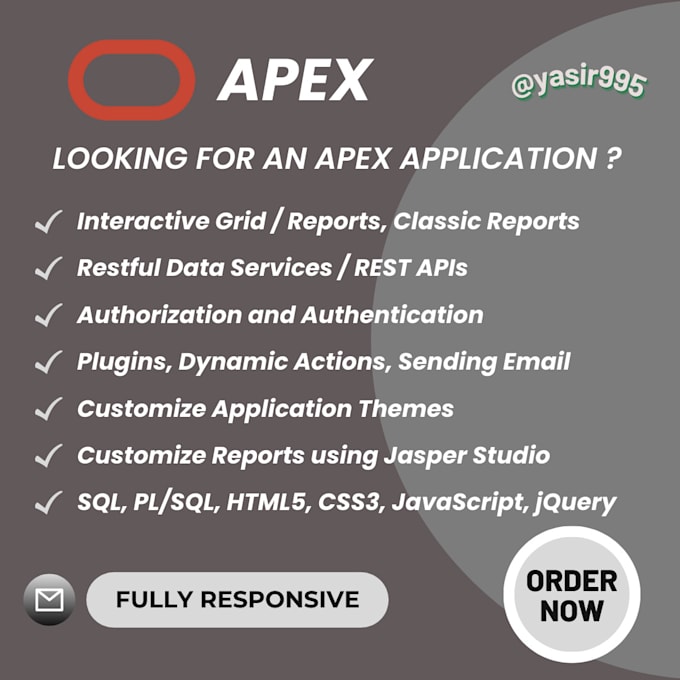 Install database, design or redesign oracle apex application by Yasir995 | Fiverr