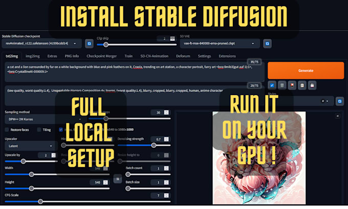 Install and set up stable diffusion locally on your pc by Nekisart | Fiverr