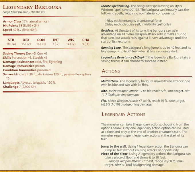 Make a pack of 4 creatures for dnd 5e by Mediocastillo | Fiverr