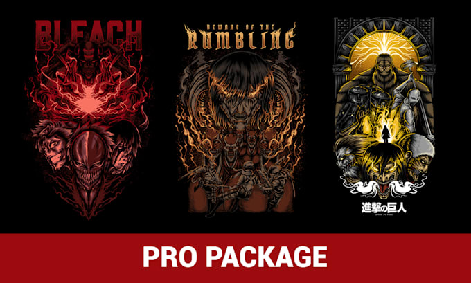 Make epic custom anime streetwear t shirt design by Tetrisdraw | Fiverr