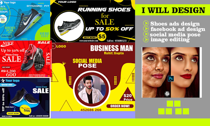 Creative design banner ads for shoes brand by Ajaymahawar082 | Fiverr