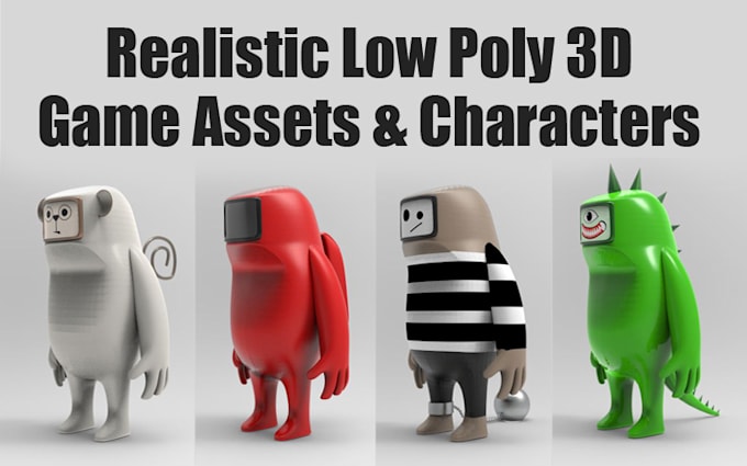 Design game ready low poly 3d models assets and characters by ...