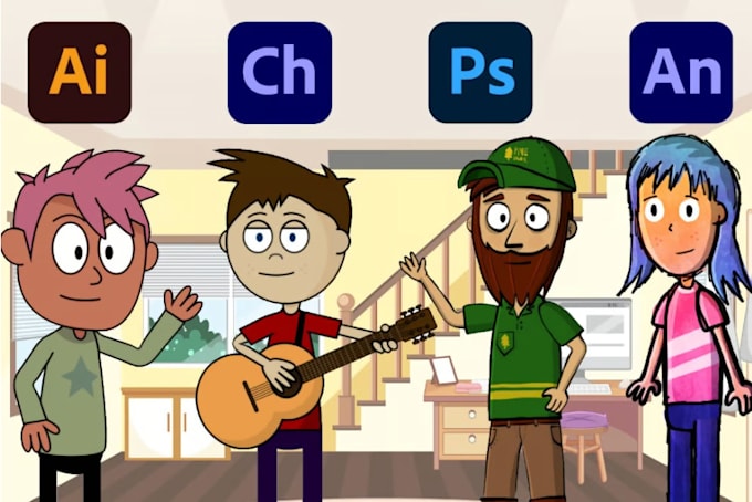 Create 2d puppet animation character on adobe, maya, after effects by ...