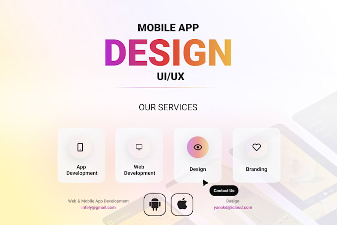 Create ios mobile app design ux ui by Yanaua | Fiverr