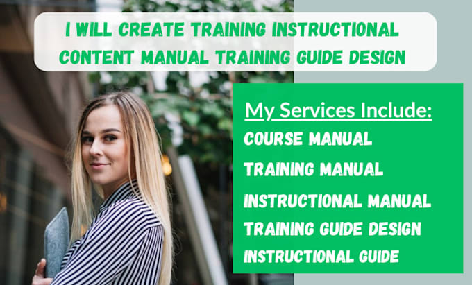 Create training instructional content manual training guide design by ...