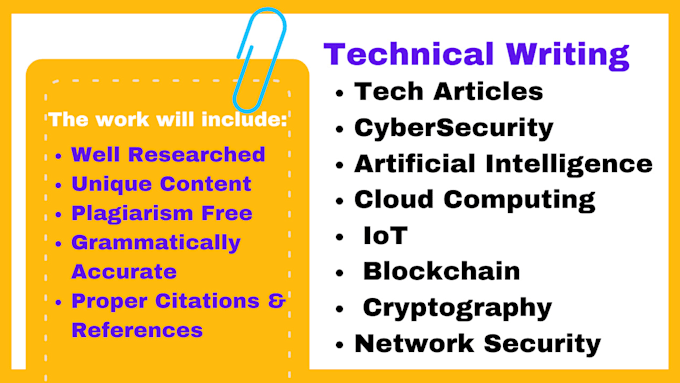 Do cybersecurity, ai, iot, blockchain, and it research and technical ...