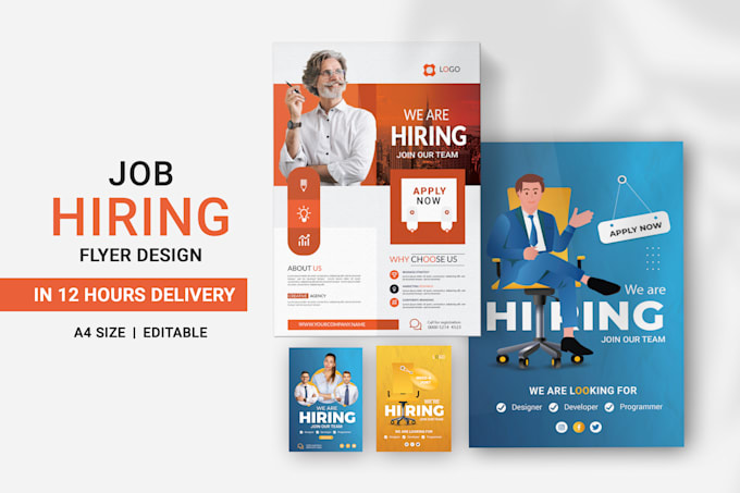 Job hiring flyer, recruitment, marketing material, flyer for you by ...