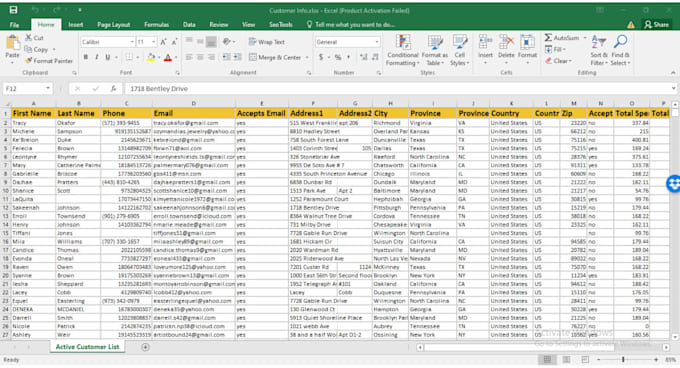 Provide an active and targeted email and a contact list for marketing ...