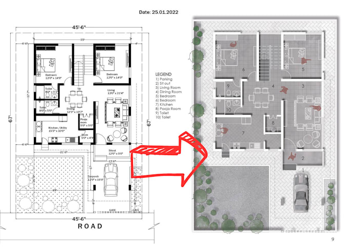 Photoshop render your autocad drawings by Pitanaana | Fiverr