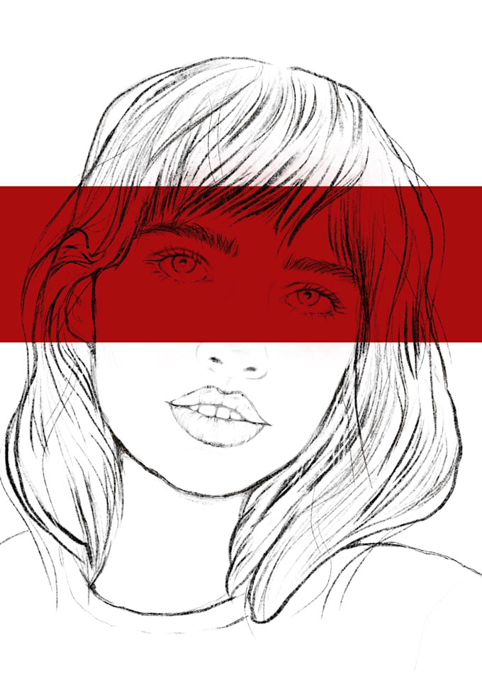 Draw realistic line art portraits by Haritasu | Fiverr