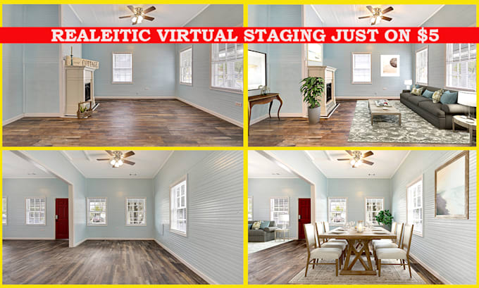 Do realistic virtual staging, real estate virtual staging by Anamgrafix | Fiverr