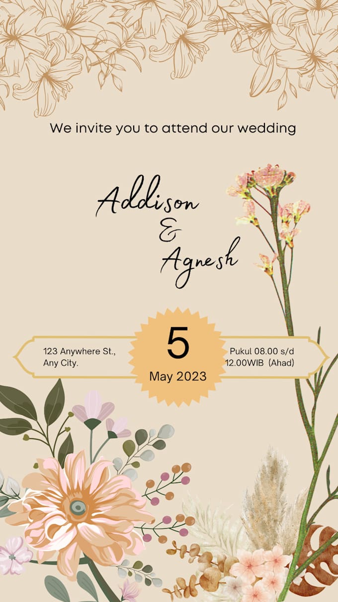 Create interesting wedding invitation for you by Kusuma75517 | Fiverr