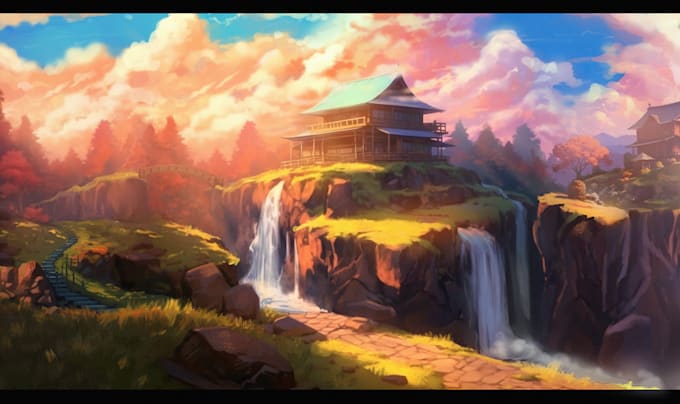 Draw a detailed visual novel background by Frealyr | Fiverr