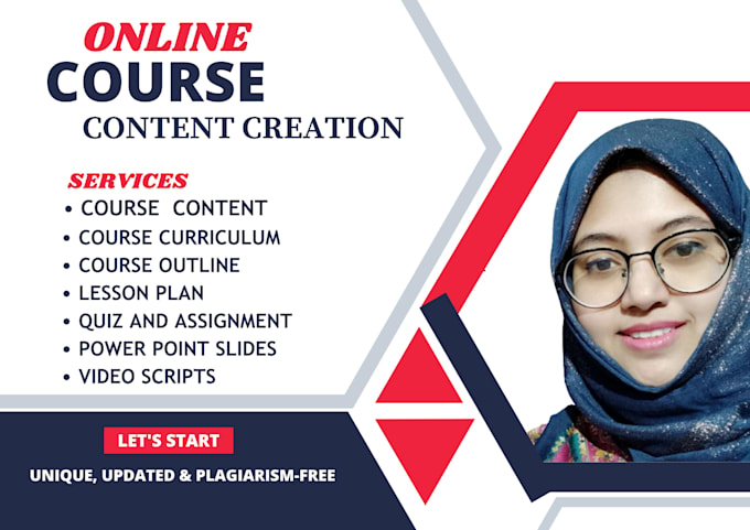 Create online course content creation by Sumaita_0412 | Fiverr