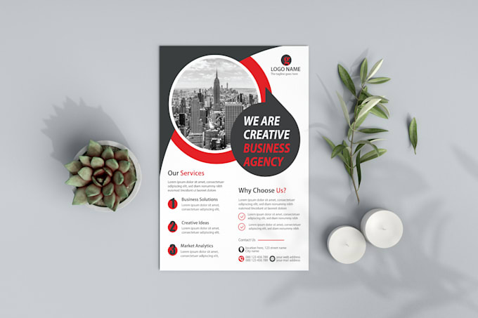 Design business, event, retro, real estate flyer design with poster ...