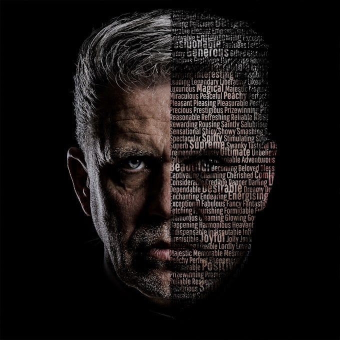 Create a professional word cloud text portrait effect by Modriclu | Fiverr