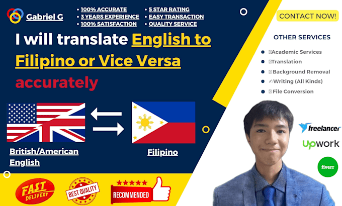 Translate english to filipino tagalog or vice versa accurately by ...