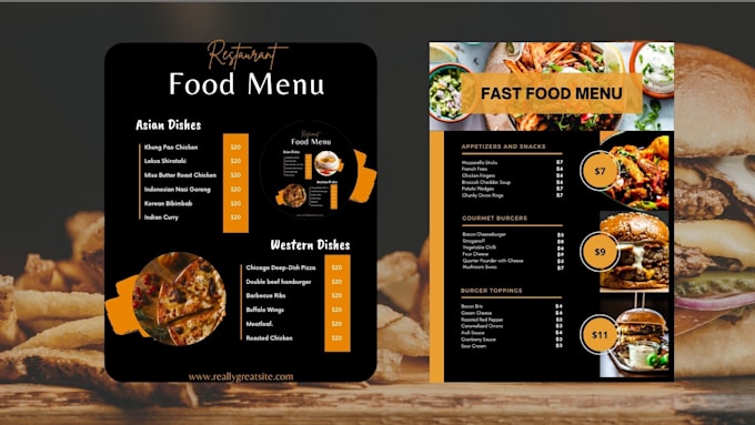 Design food menu, digital menu, price list by Eswary1 | Fiverr