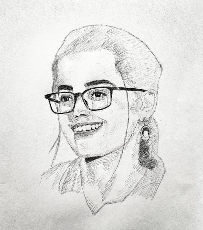 Draw a beautiful portrait for you with hatching by Yashyeotkar619 | Fiverr