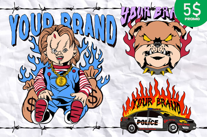 Create streetwear design cartoon for t shirt hoodie clothing by Diki ...