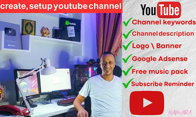 Create, setup youtube channel with logo, banner, keywords by Mohamed5337 | Fiverr