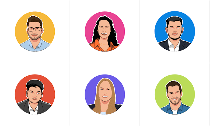 Draw amazing flat minimal cartoon portrait profile avatar from your ...